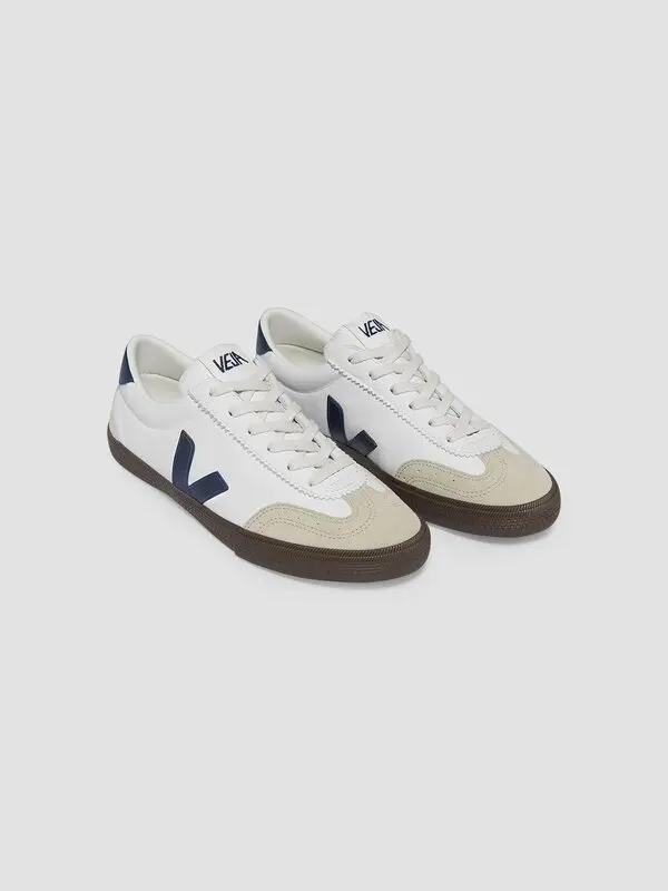 VEJA Volley Colorblocked Leather Low-top Court Sneakers - White Blue