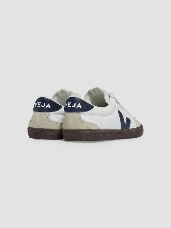 VEJA Volley Colorblocked Leather Low-top Court Sneakers - White Blue