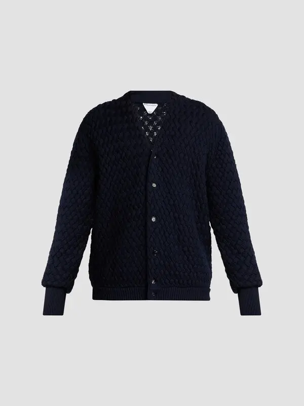 Bottega Veneta Intrecciato Wool Cardigan