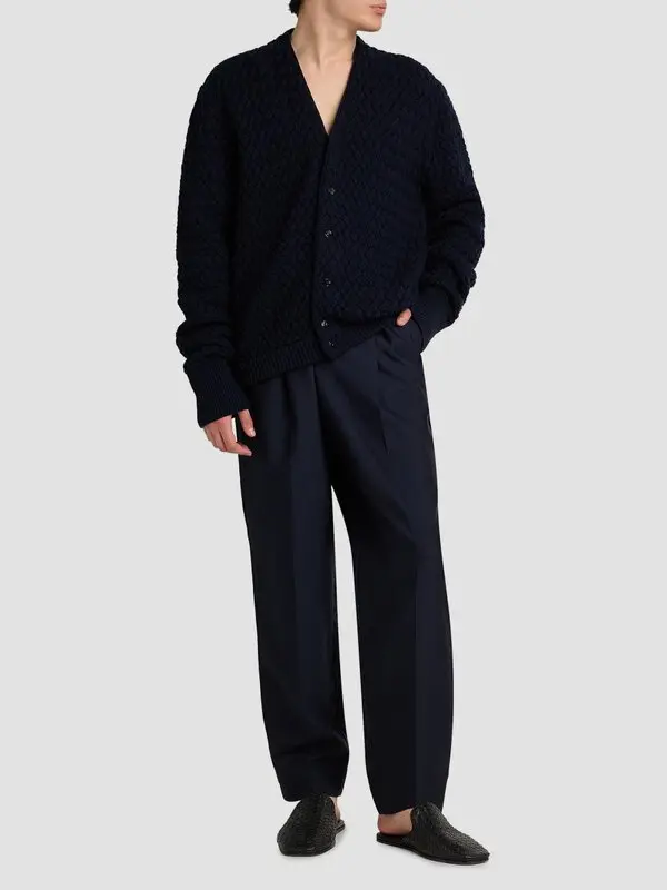 Bottega Veneta Intrecciato Wool Cardigan