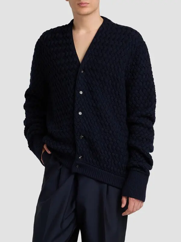 Bottega Veneta Intrecciato Wool Cardigan