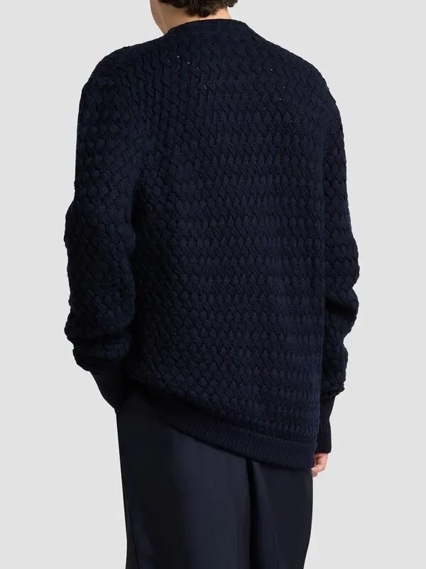 Bottega Veneta Intrecciato Wool Cardigan