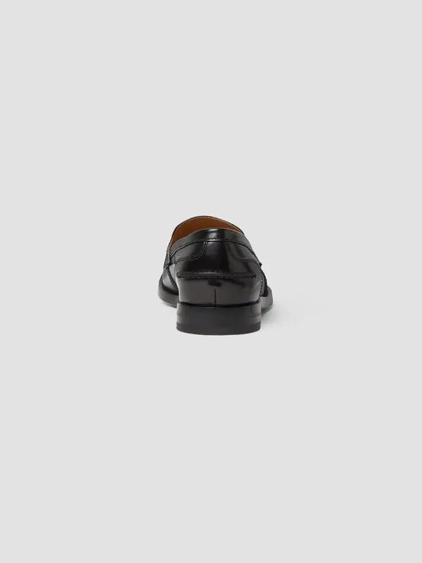 Fendi Logo Leather Loafers