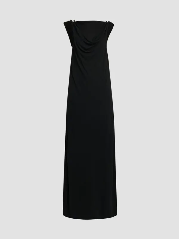 Bottega Veneta Intrecciato-strap Jersey Gown - Double Black