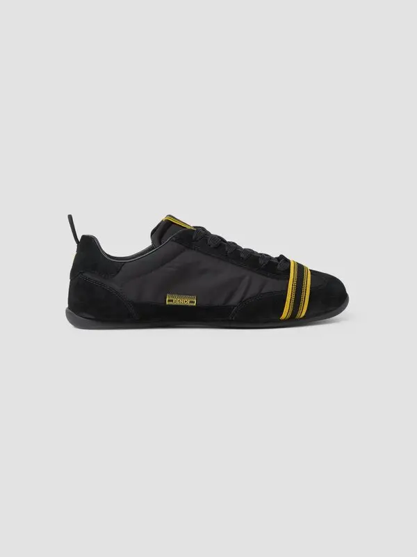 Fendi Wrap Suede & Textile Sneakers - Nero