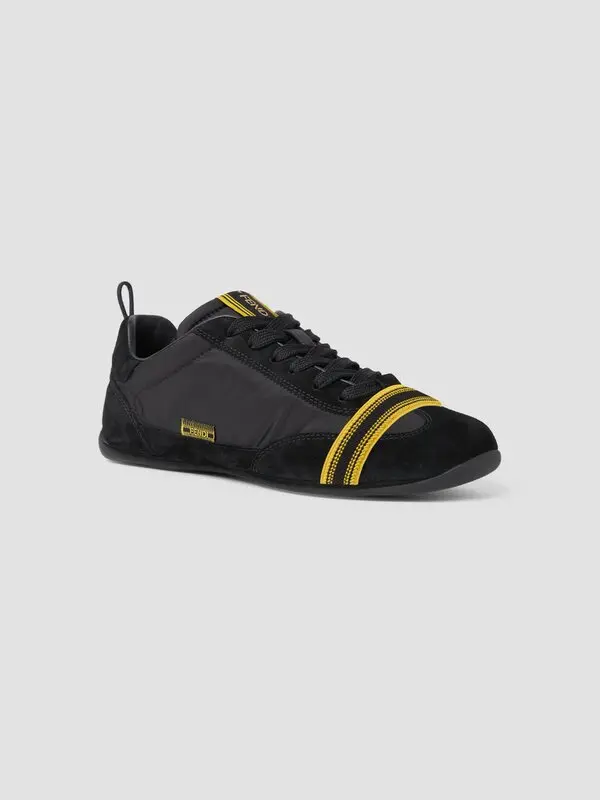 Fendi Wrap Suede & Textile Sneakers - Nero
