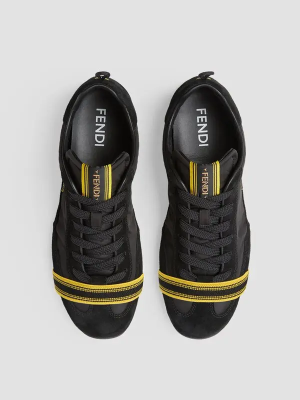 Fendi Wrap Suede & Textile Sneakers - Nero