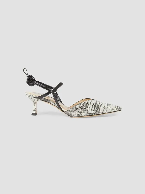 Fendi Very Colibri 55mm Snake-embossed Slingback Pumps