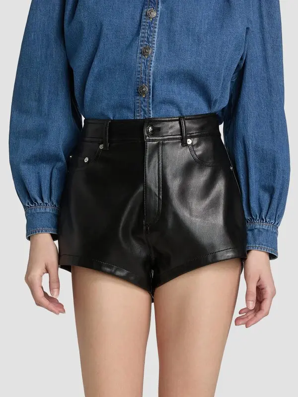 Cinq À Sept Dani Faux Leather Shorts