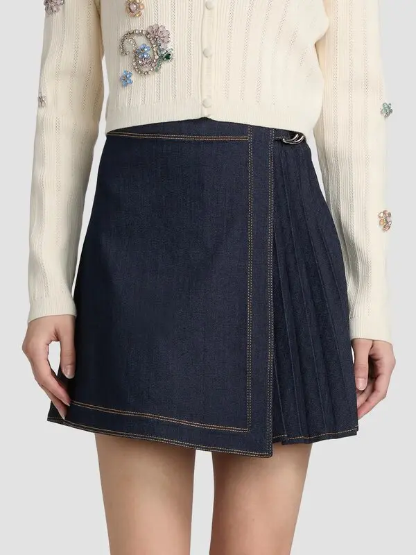 Cinq À Sept Tammi Pleated Denim Miniskirt