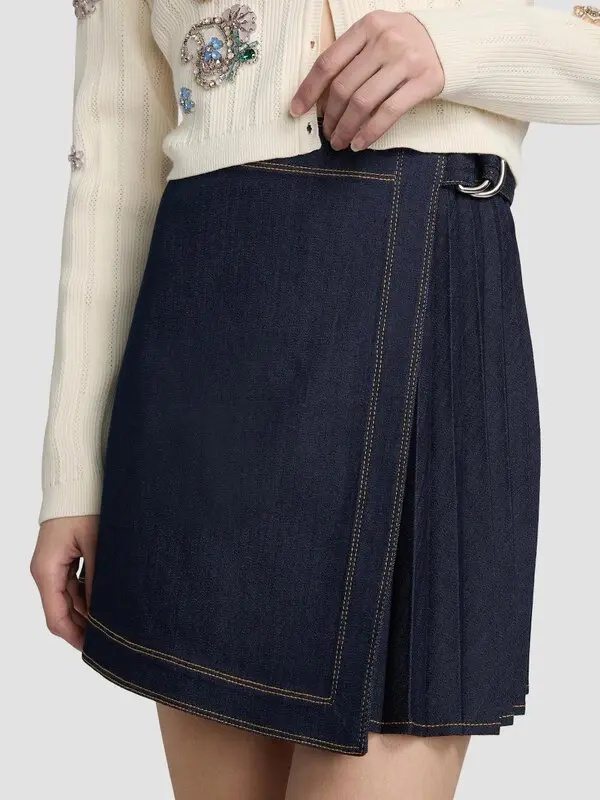 Cinq À Sept Tammi Pleated Denim Miniskirt