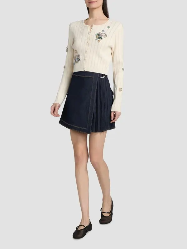 Cinq À Sept Tammi Pleated Denim Miniskirt