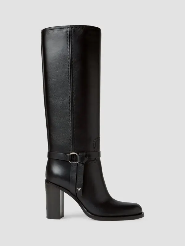 Fendi 95mm Dressage Knee-high Leather Boots - Nero