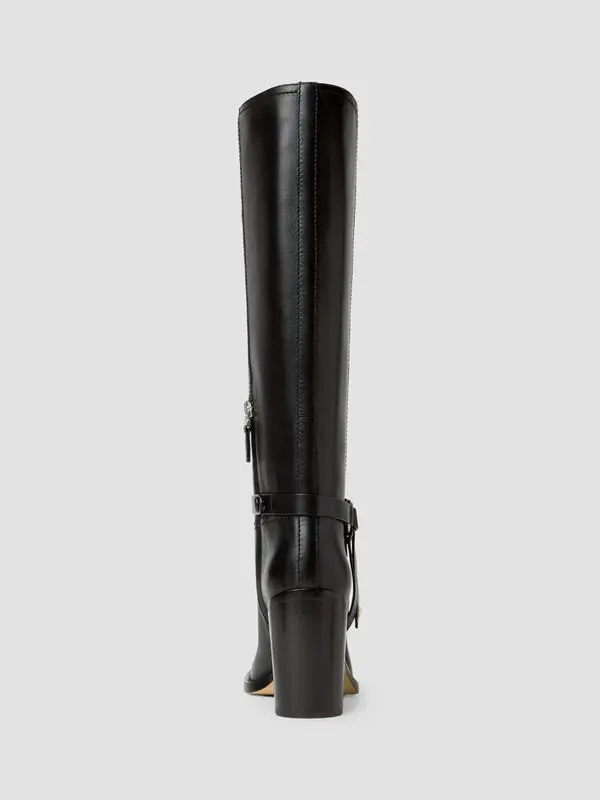 Fendi 95mm Dressage Knee-high Leather Boots - Nero