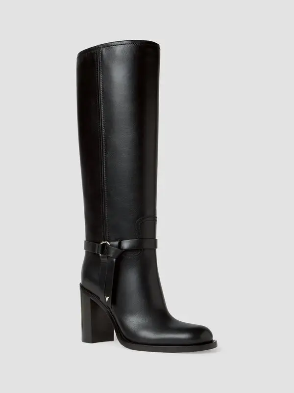 Fendi 95mm Dressage Knee-high Leather Boots - Nero