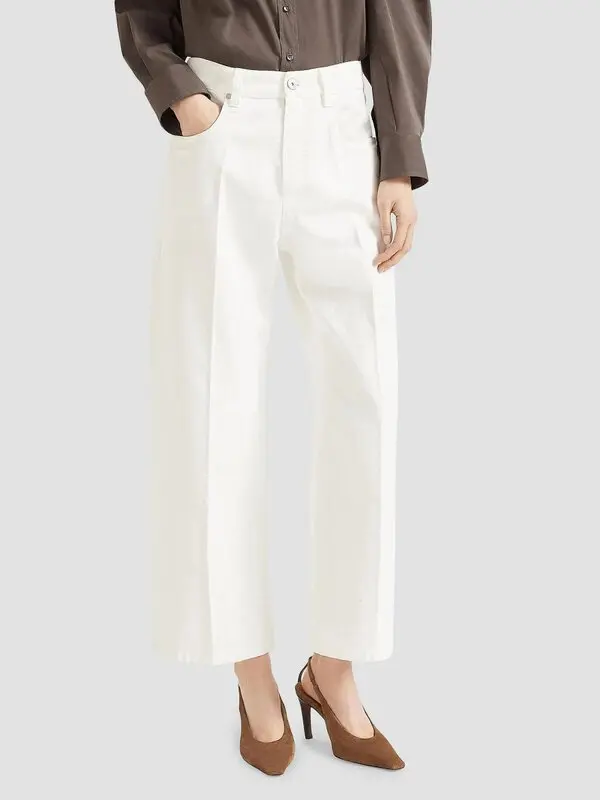 Brunello Cucinelli Dyed Denim Contemporary Square Trousers