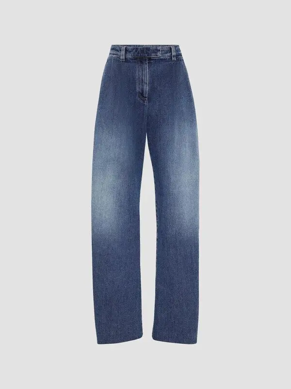 Brunello Cucinelli Comfort Cotton Loose Curved Trousers