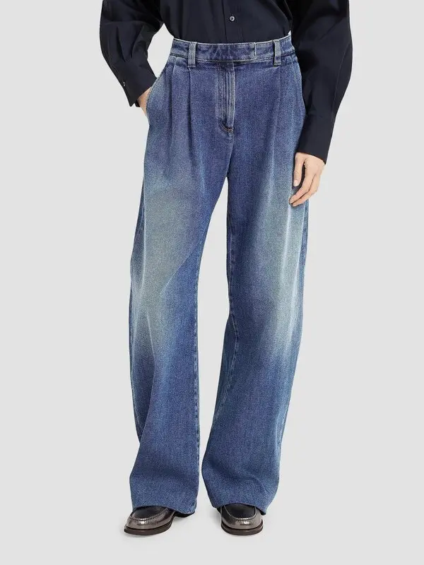 Brunello Cucinelli Comfort Cotton Loose Curved Trousers