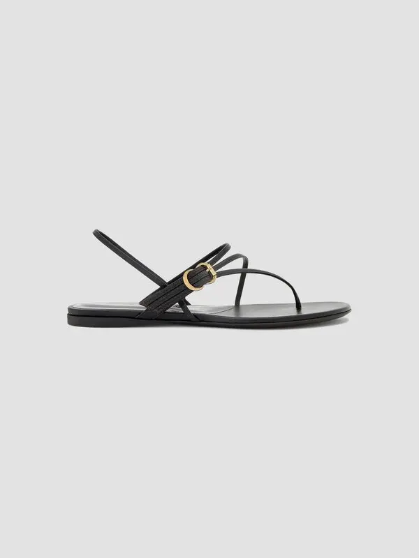 HERBERT LEVINE Starry-eyed Leather Sandals - Dark Brown