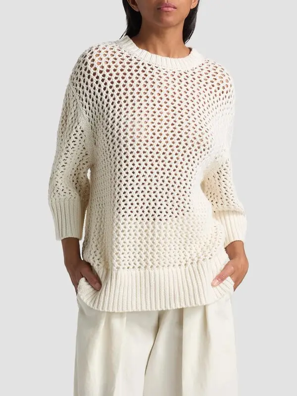 Michael Kors Hand-crochet Cotton-cashmere Sweater