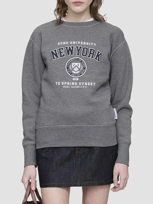 MARC JACOBS X A.P.C. Marc Jacobs X A. P.c. Ny Crewneck Shrunken-fit Sweatshirt