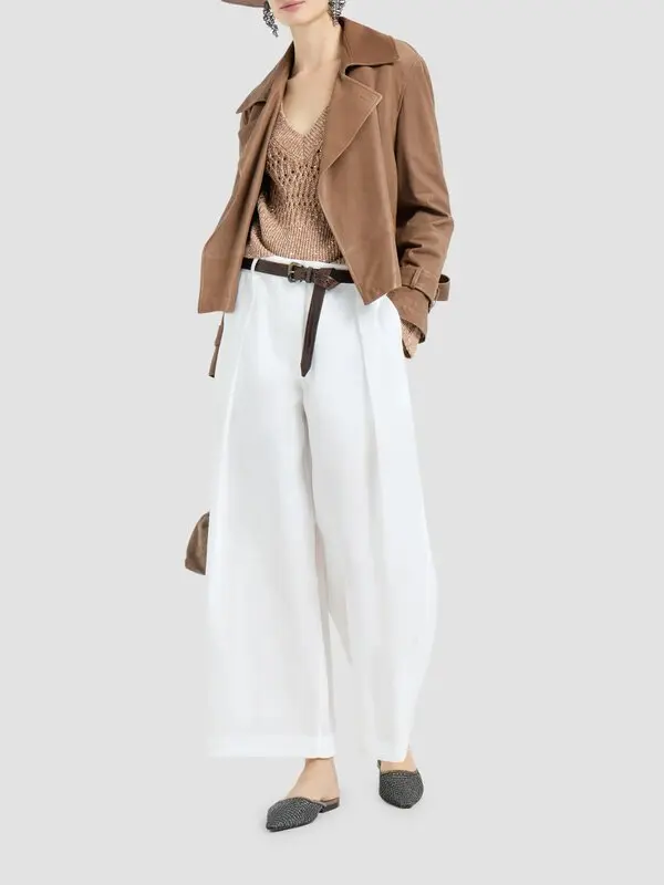 Brunello Cucinelli Linen Dazzling Braids Sweater