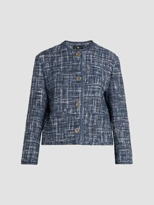 Etro Tweed Round Neck Jacket