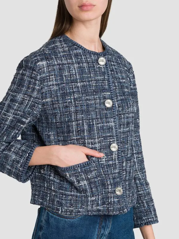 Etro Tweed Round Neck Jacket