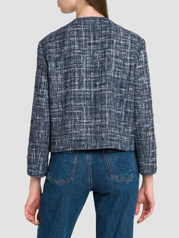 Etro Tweed Round Neck Jacket