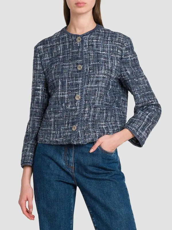 Etro Tweed Round Neck Jacket