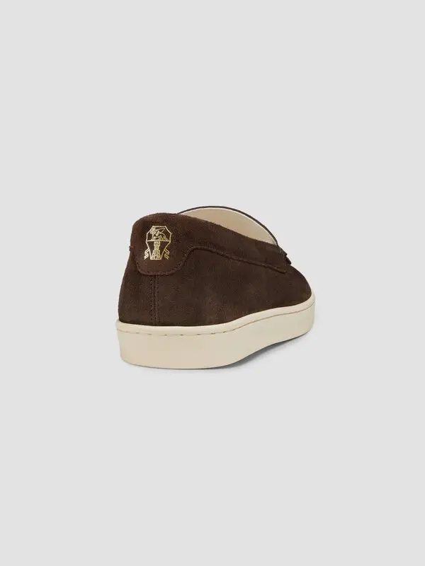 Brunello Cucinelli Leather Slip-on Loafers - Dark Brown