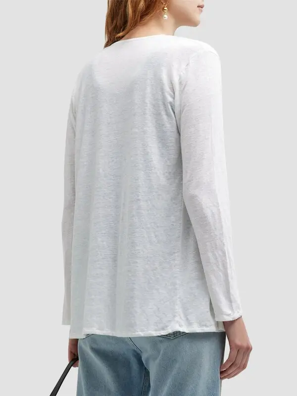 Majestic Filatures Stretch Linen Open-front Cardigan