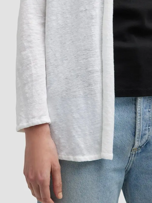 Majestic Filatures Stretch Linen Open-front Cardigan