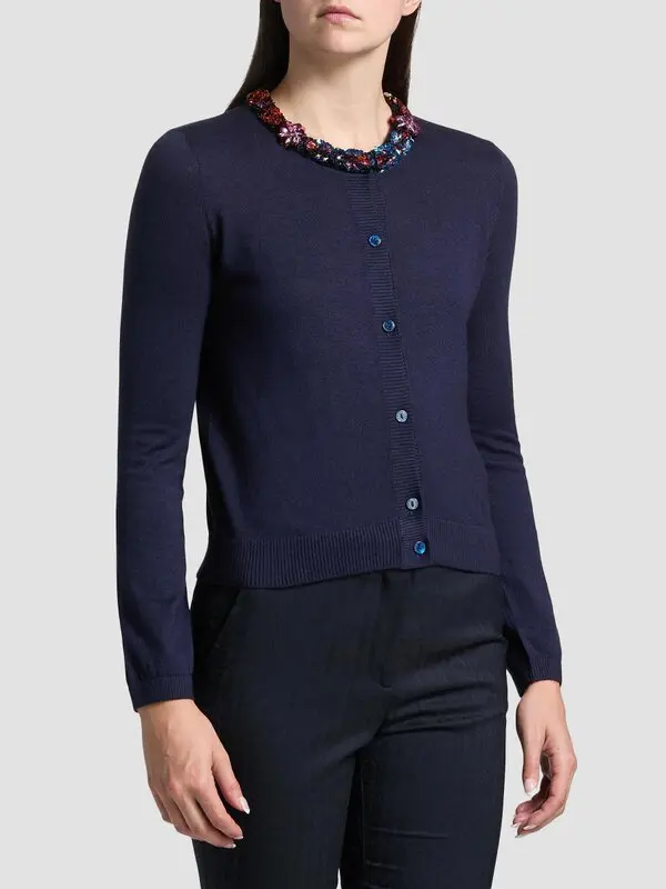 Etro Jeweled Neckline Cardigan