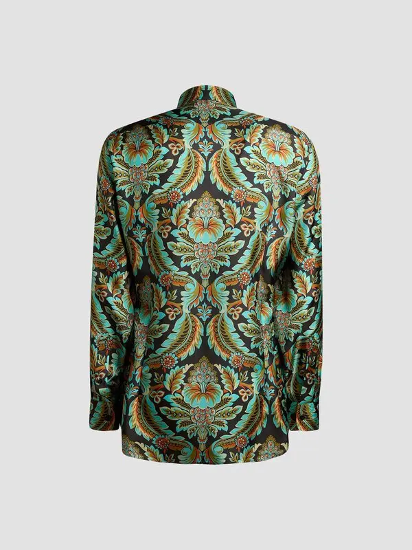 Etro Silk Damask Button-front Shirt