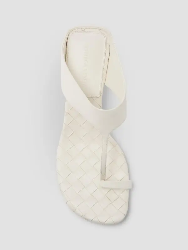 Bottega Veneta Livia 40mm Leather Sandals - Alabaster