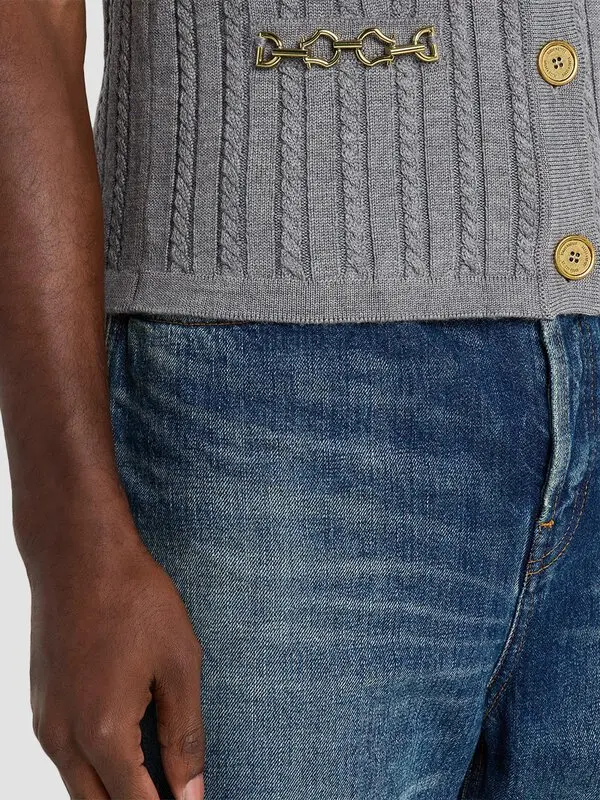 GOLDEN GOOSE Journey Cable-knit Sweater Vest