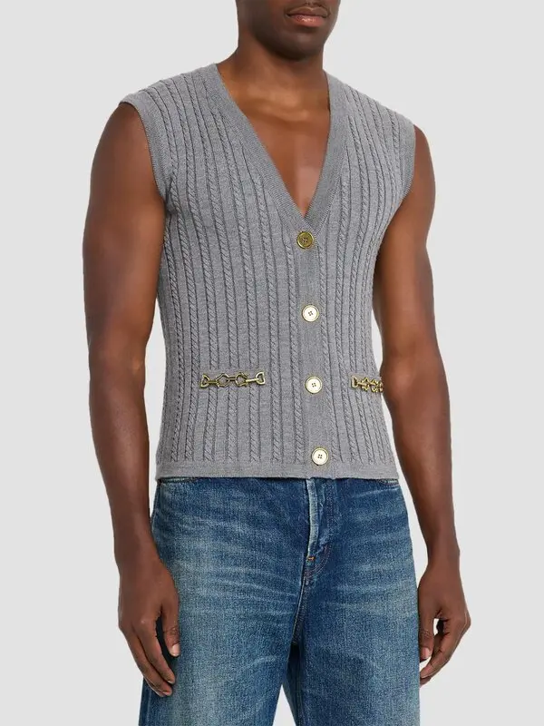 GOLDEN GOOSE Journey Cable-knit Sweater Vest
