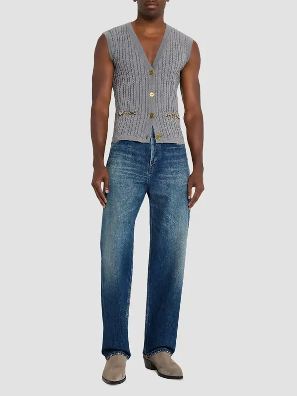 GOLDEN GOOSE Journey Cable-knit Sweater Vest