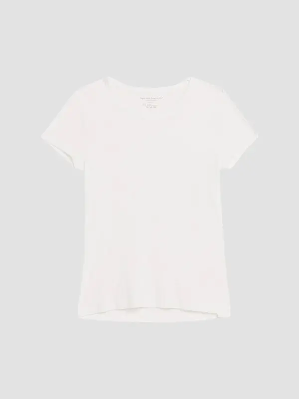 Majestic Filatures Ribbed Stretch Cotton T-shirt - White