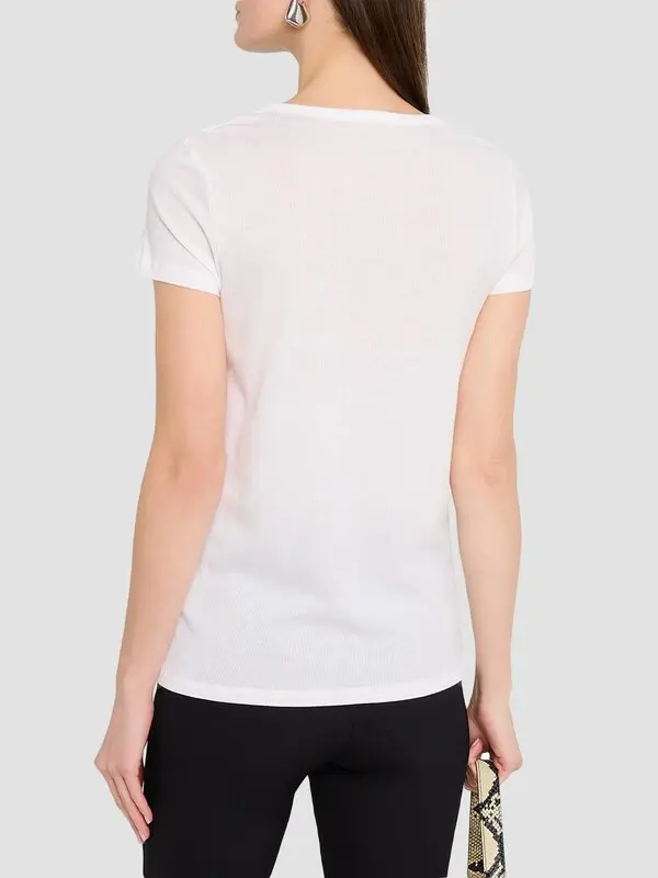 Majestic Filatures Ribbed Stretch Cotton T-shirt - White