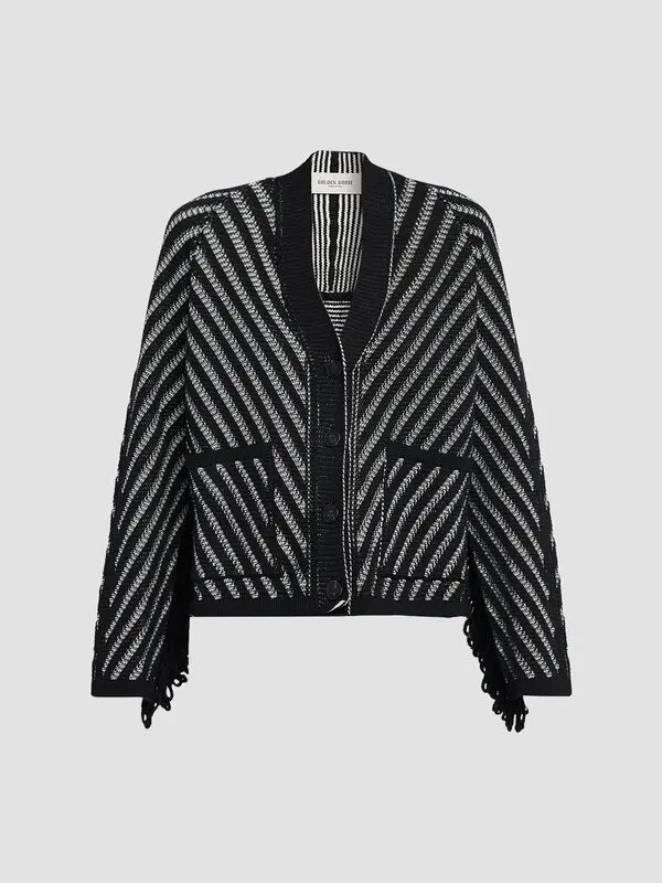 GOLDEN GOOSE Journey Olidia Fringed Cardigan - Black