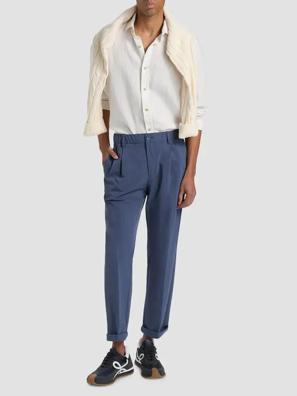 Herno Seersucker Pleat-front Pants