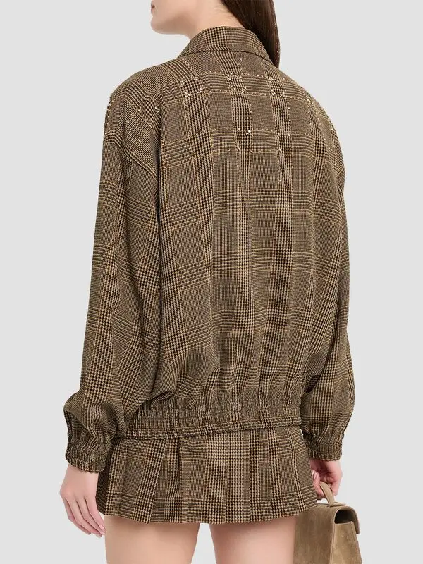 GOLDEN GOOSE Journey Plaid Wool Bomber Jacket