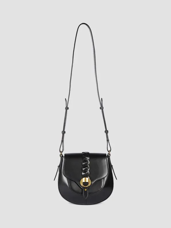 Isabel Marant Étoile Altay Small Leather Saddle Bag - Black