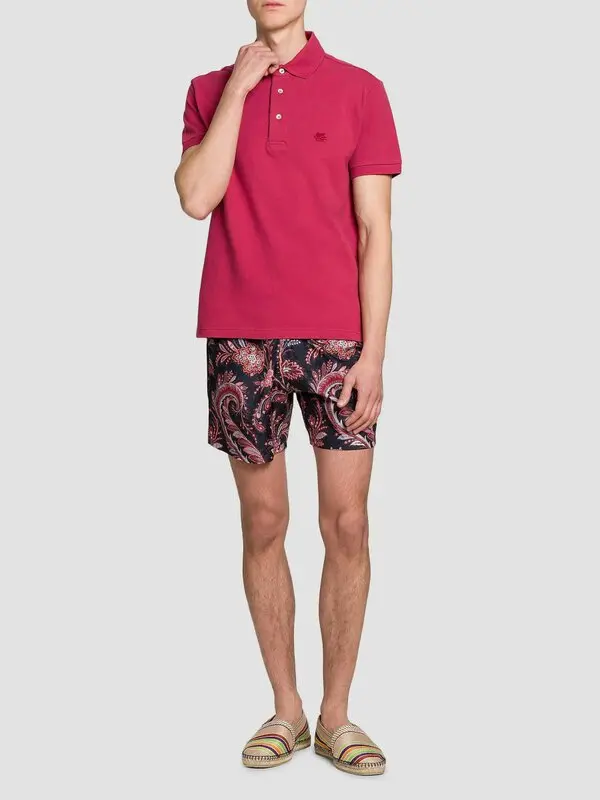 Etro Piqué Cotton Polo Top