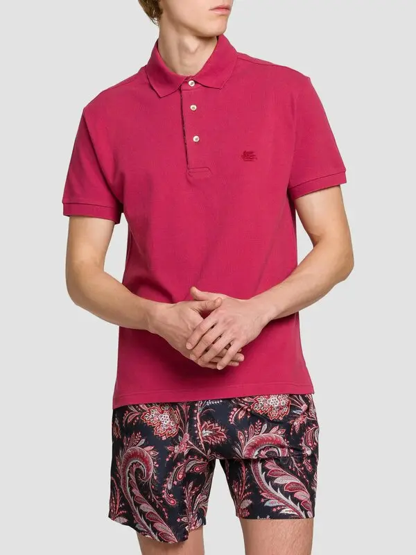 Etro Piqué Cotton Polo Top