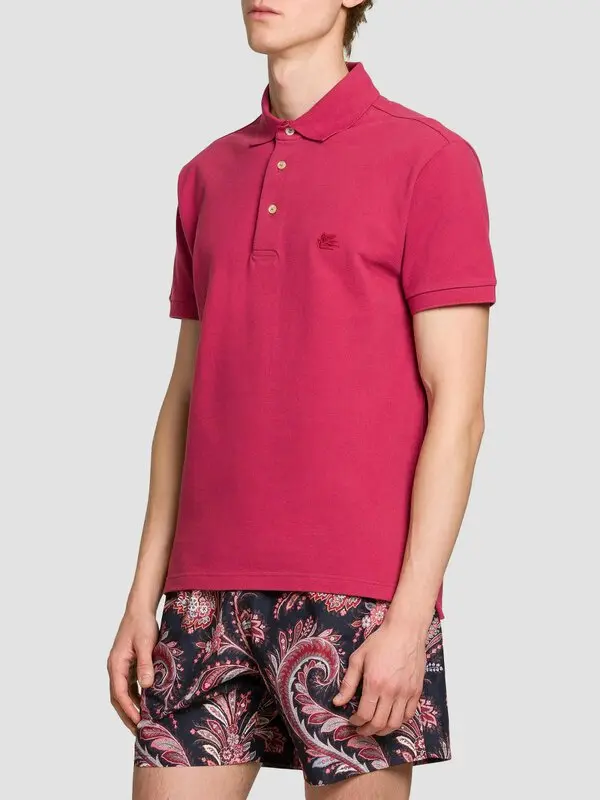 Etro Piqué Cotton Polo Top