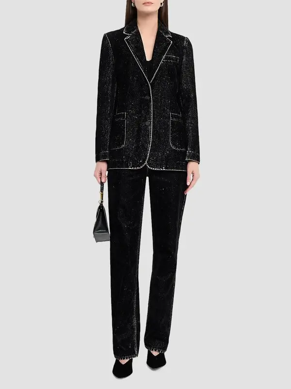 GOLDEN GOOSE Journey Velvet-effect High-rise Straight-leg Jeans