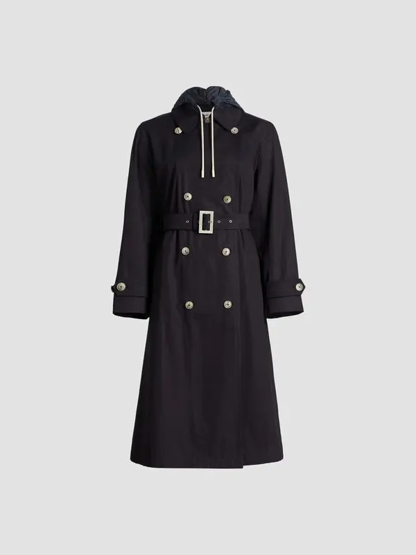 Herno Techno Taffeta Hooded Trench Coat